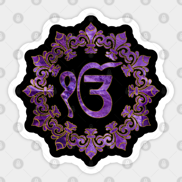 Amethyst and gold Ek Onkar / Ik Onkar symbol - Ek Onkar - Sticker ... Amethyst and gold Ek Onkar / Ik Onkar symbol - Ek Onkar - Sticker ...
